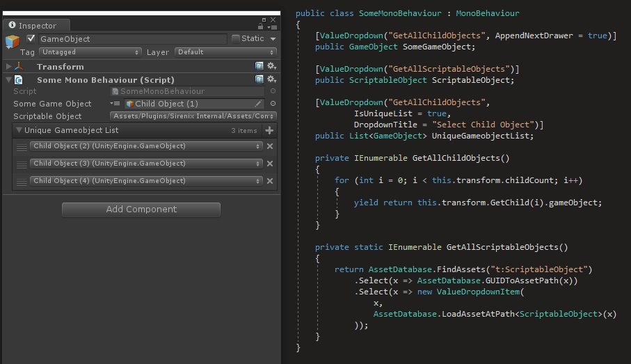Value Dropdown Attribute For Unity With Odin Inspector Value Dropdown Attribute For Unity With Odin Inspector